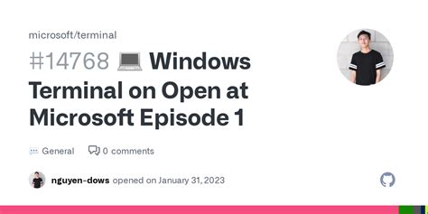 💻 Windows Terminal On Open At Microsoft Episode 1 · Microsoft Terminal