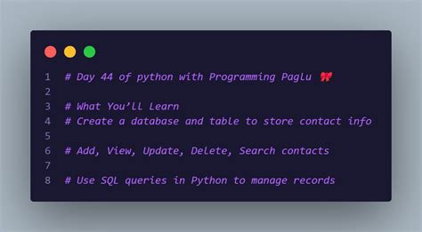 Built A Cli Contact Book App With Python And Sqlite Jayshiva Tiwari Posted On The Topic Linkedin