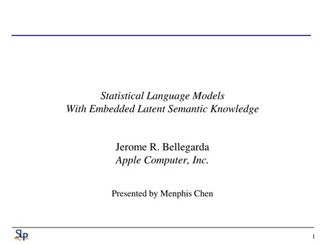 ppt statistical language models with embedded latent semantic