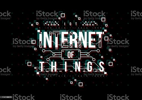 Iot Conceptual Layout With Hud Elements For Print And Web Lettering With Futuristic User