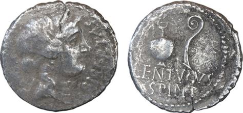 Roman Republic C Cassius Longinus 42 Bc Denarius Military Mint