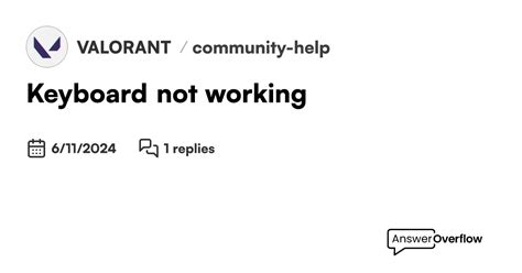 Keyboard Not Working Valorant