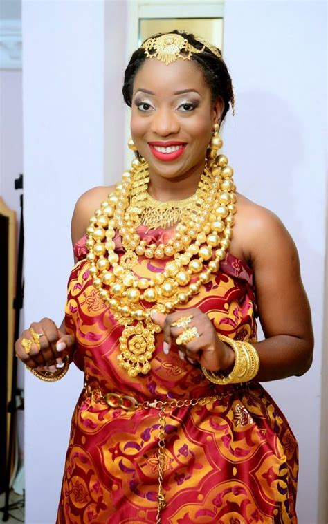 Itsekiri Bride In Gold Trinket African Inspired Wedding African