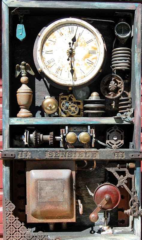 Steampunk Clock Assemblage Etsy