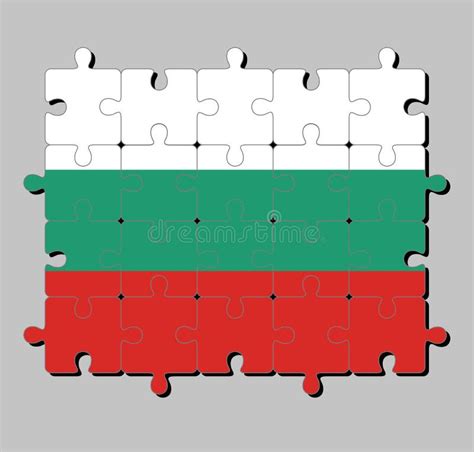Rompecabezas De La Bandera De Bulgaria En El Verde Blanco Y El Color