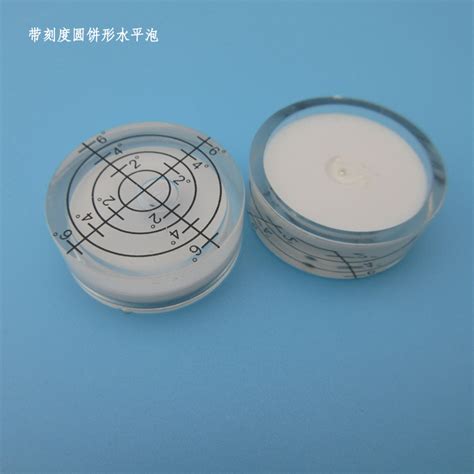 带刻度圆饼形水平泡水准泡带刻度大圆盘水平珠万向水平仪水准器 阿里巴巴