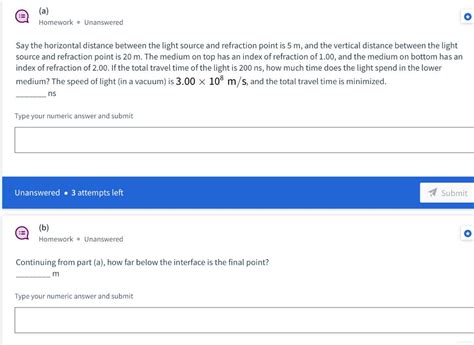 Solved A Homework Unanswered Say The Horizontal Distance Chegg