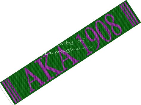Alpha Kappa Alpha Crochet Scarf Pattern Graph Loopaghans Custom Alpha Kappa Alpha Crochet Scarf Pattern Graph Loopaghans Custom