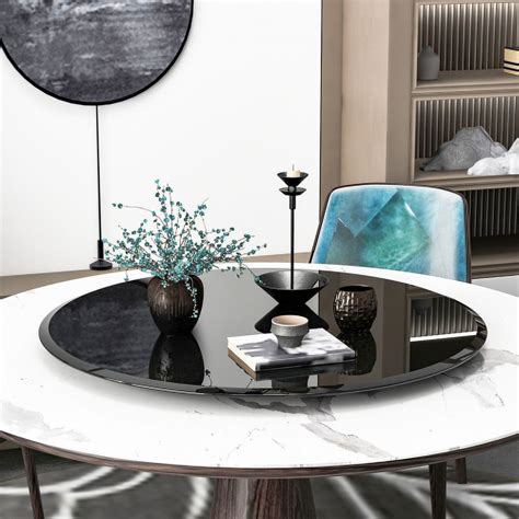 36 Inch Round Tempered Glass Table Top Black Glass 12 Inch Thick