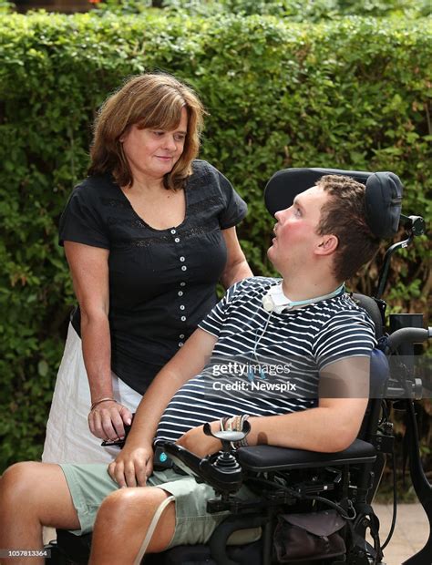 Katie Ballard With Her Son Sam Ballard Pose During A Photo Shoot In