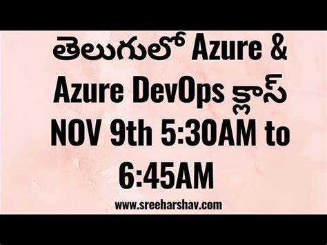 Microsoft Azure And Azure Devops Training In Telugu First 3 Classes Are Free Please Join Real