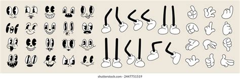70년대 그루비 코믹한 얼굴의 벡터 만화 스톡 벡터로열티 프리 2447751519 Shutterstock