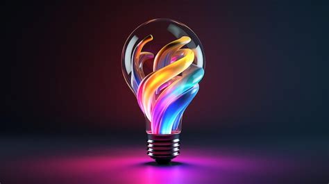 Premium Ai Image 3d Abstract Concept Art Bulb Lamp Generative Ai