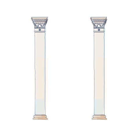 Stylized Greek Doodle Column Doric Ionic Corinthian Columns Vector