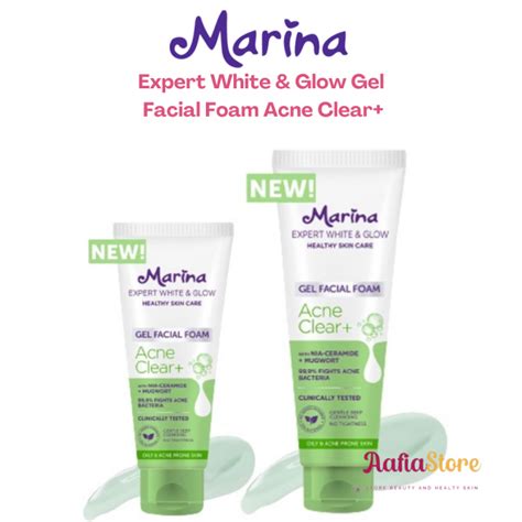 Marina Expert White And Glow Gel Facial Foam Acne Clear Lazada Indonesia