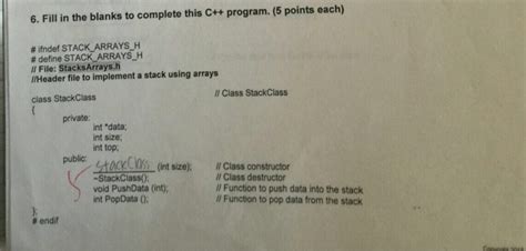 Solved Fill In The Blanks To Complete This C Program Chegg