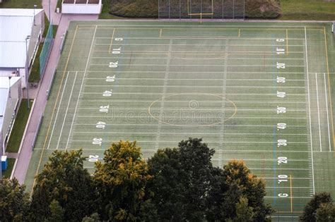 Empty American Football Field From Above Stock Image Image Of Green