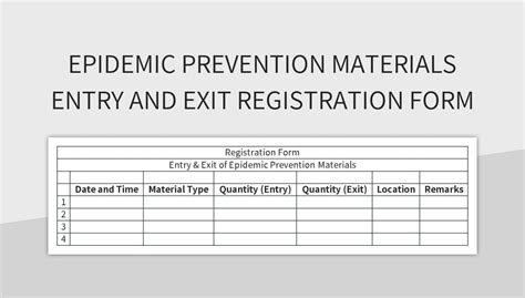 Free Epidemic Prevention Material Entry And Exit Form Templates For