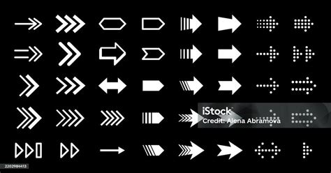 화살표 집합입니다 다양한 화살표 커서 포인터의 모음입니다 점 화살표 벡터 세트 점 화살표 방향 화살표의 집합입니다 정보 포인터 현대 간단한 벡터 화살표 개체 그룹에 대한