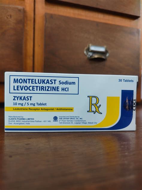 Montelukast Sodium Levocetirizine Hydrochloride Zykast 10mg 5mg T