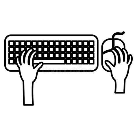 Hands Typing In Keyboard And Mouse Stock Illustration Illustration Of Concept Mouse 146216891