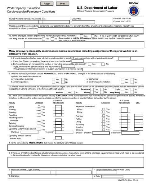 Fillable Owcp Form Ca 16 Printable Forms Free Online