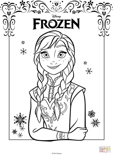 Dibujo De Anna De La Película Frozen Para Colorear Dibujos Para Colorear Imprimir Gratis