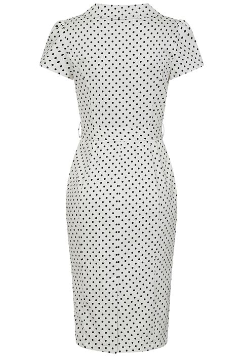 Elise Polka Dot Wiggle Dress Hearts And Roses London