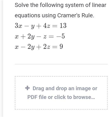 Solved Solve The Following System Of Linear Equations Using Chegg