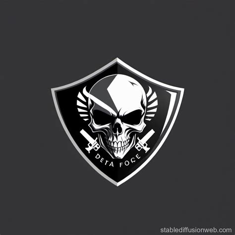 Delta Force Skull Shield Emblem With Rock Music Stable Diffusion Online