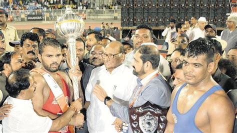 63rd Maharashtra Kesari Sadgir Beats Talim Mate To Take Mace