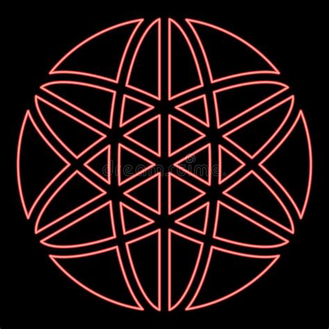 Símbolo De Geometria Sagrada Do Neon Equilibrium Símbolo De Cor