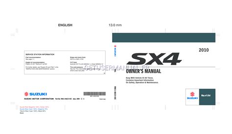 Suzuki Automobily 2010 Sx4 Crossover Manuál Pro Majitele Stáhnout Zdarma