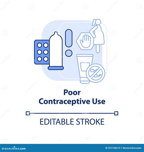Mal Uso De Anticonceptivos Icono De Concepto Azul Claro Ilustración Del