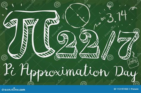Doodle Drawings In Math Class For Pi Approximation Day Vector Illustration Stock Vector