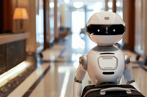 an autonomous robot is available to help guests carry their luggage in