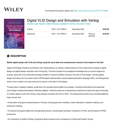 Pdf Digital Vlsi Design And Simulation With Verilog