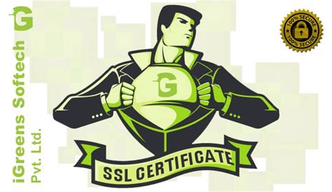 Ssl Certificate Logo On Green And Black Background