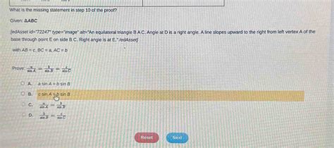 Solved What Is The Missing Statement In Step 10 Of The Proof Given