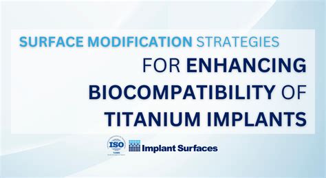 Advancing Biocompatibility Surface Modification Strategies For Titanium Implants Implant Surfaces