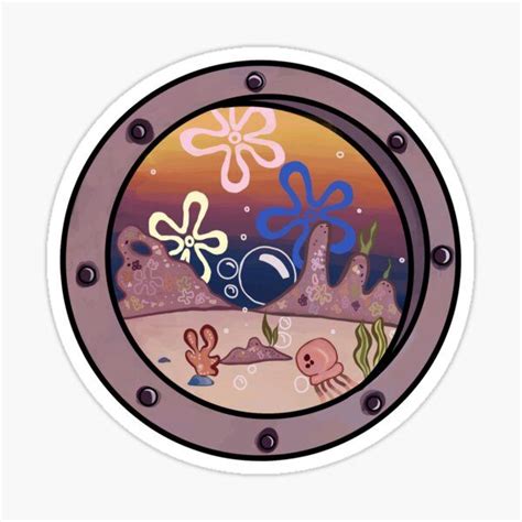 Spongebob Sunset Window Sticker By Brooklynngs Spongebob Stickers