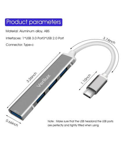 Verilux Usb C Hub Usb Hub With Usb Ports High Speed Aluminum Type C Hub Jiomart