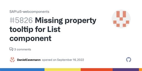 Missing Property Tooltip For List Component Issue 5826 SAP Ui5