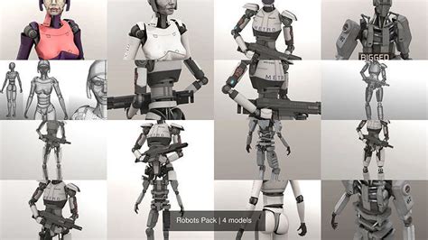 3d Model Collection Robots Pack Vr Ar Low Poly Cgtrader