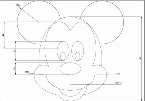 Mickey In Autocad Download Cad Free 25 22 Kb Bibliocad