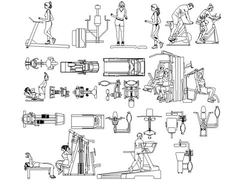 Gyming Blocks 2d Drawing Dwg Autocad File Gyming Autocad Drawing Block