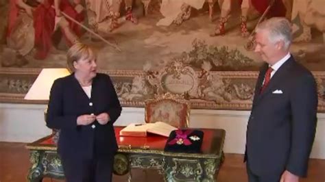 Duitse Bondskanselier Angela Merkel Neemt Afscheid Van België Van