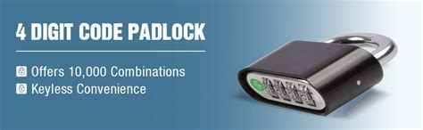 Combination Padlock 4 Digit Heavy Duty Security Lock Code Padlock For