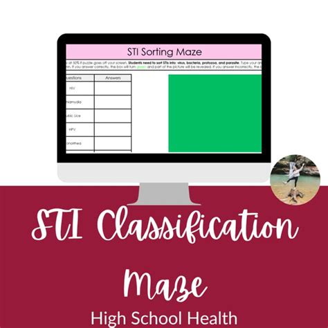Sti Classification Self Checking Std And Hiv Review Activity High School