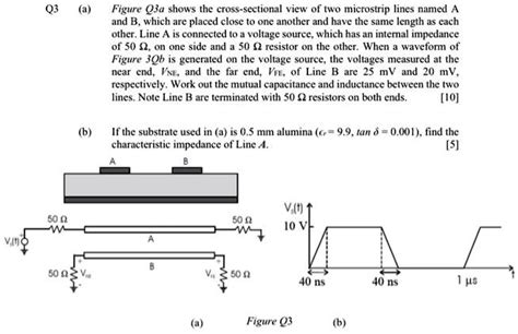 Q3 A Figure O3a Shows The Cross Sectional View Of Two Microstrip Lines